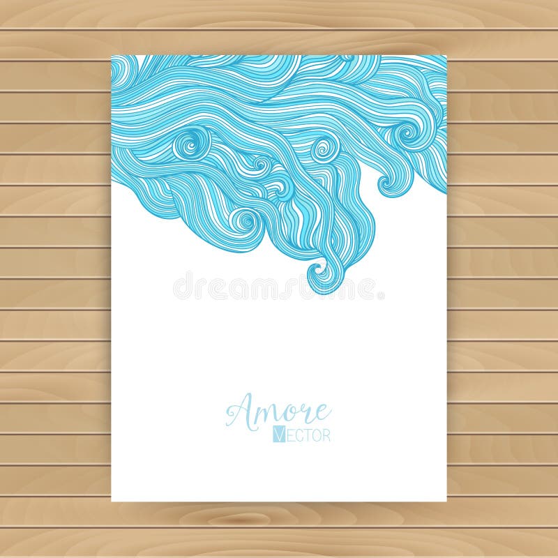Abstract Invitation Card with Abstract Wave. Template Wavy Frame Design ...