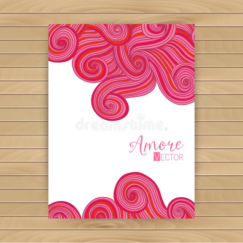 Abstract Invitation Card with Abstract Wave. Template Wavy Frame Design ...