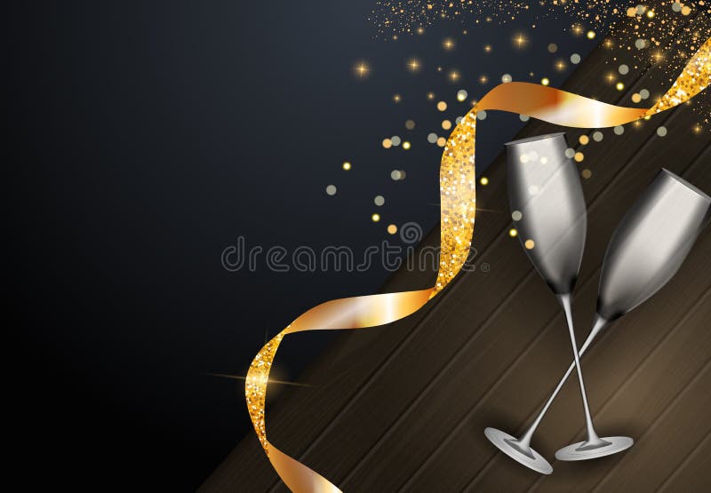 Abstract Invitation Card Background with Empty Glass. Vector ...
