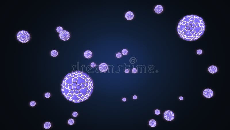 Abstract Ions Floating in the Space, 3d Illustration Stock Illustration ...