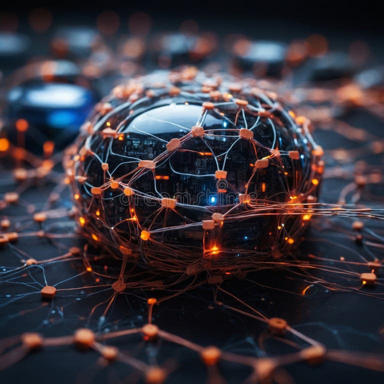 Abstract IoT Network of Interconnected Devices & Data Streams Stock ...