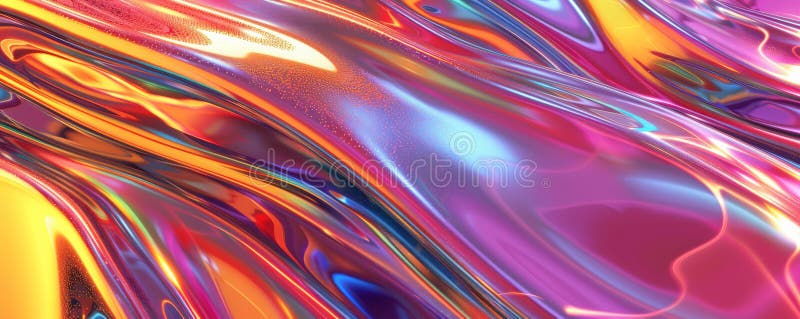 Abstract Iridescent Background Design, 3d Render, with a Dynamic ...