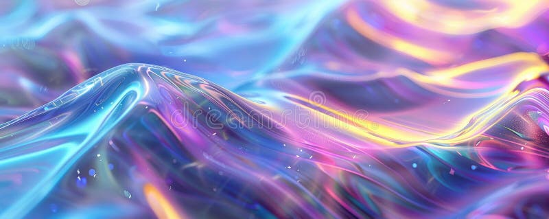 Abstract Iridescent Background Design, 3d Render, Featuring a Dynamic ...
