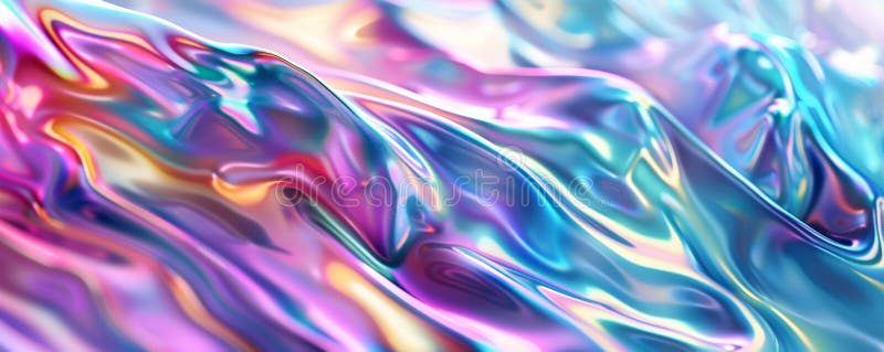 Abstract Iridescent Background Design, 3d Render, Featuring a Dynamic ...