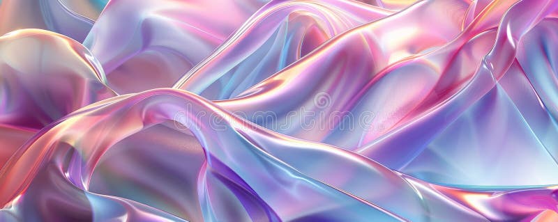 Abstract Iridescent Background Design, 3d Render, Featuring a Series of ...