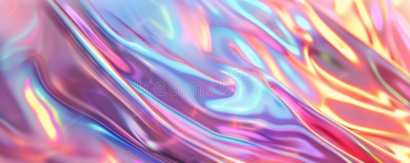 Abstract Iridescent Background Design, 3d Render, Featuring a Smooth ...