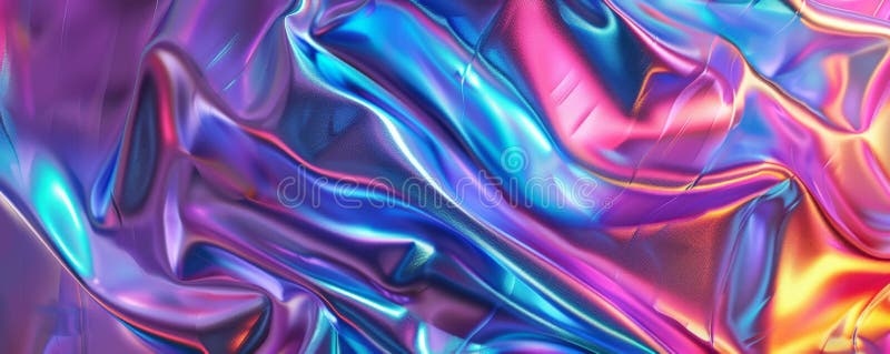 Abstract Iridescent Background Design, 3d Render, Featuring a Smooth ...