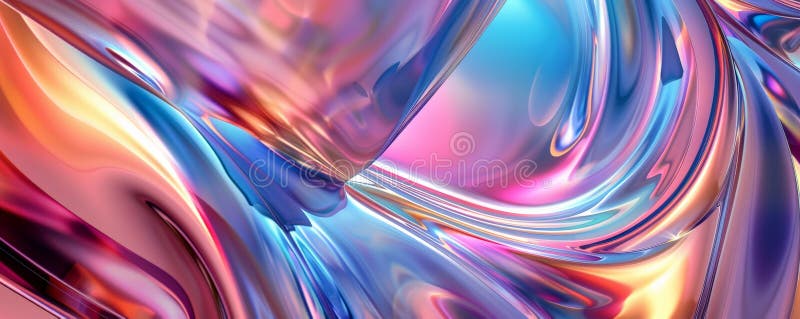 Abstract Iridescent Background Design, 3d Render, Showcasing a Blend of ...