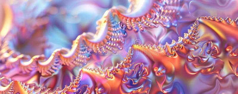 Abstract Fractal Pattern Texture, Infinite Geometric Loops in Bright ...