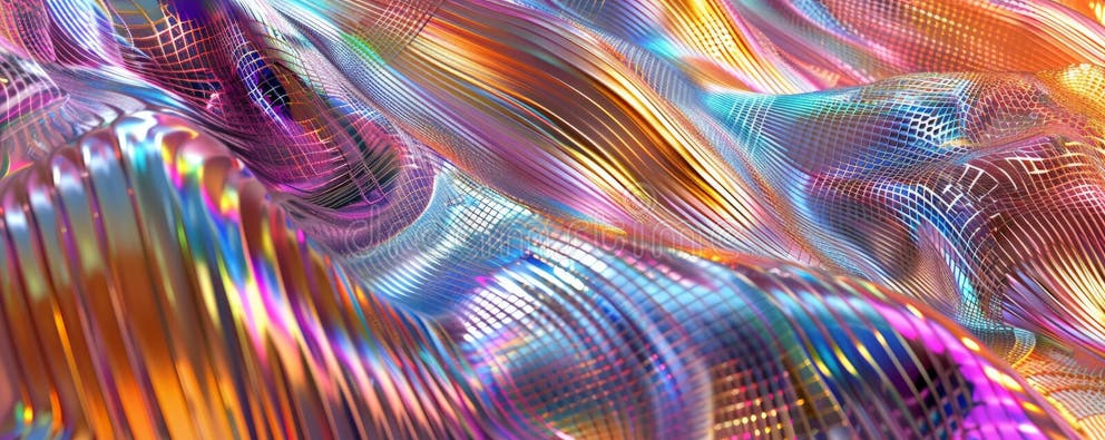 Abstract Iridescent Background Design, 3d Render, Showcasing a Complex ...