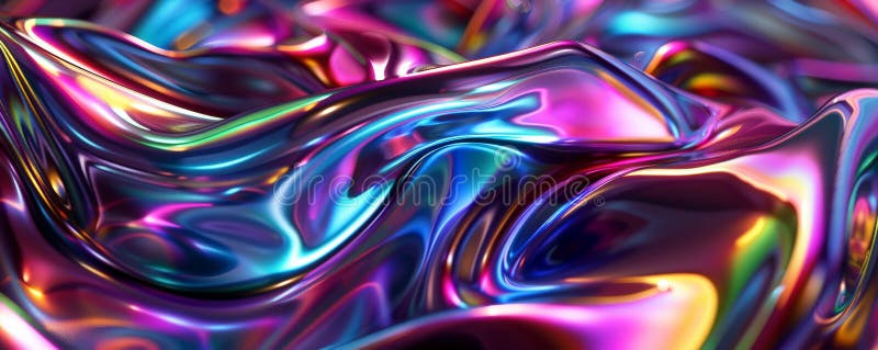 Abstract Iridescent Background Design, 3d Render, Showcasing a Complex ...