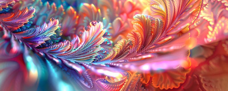 Abstract Fractal Pattern Texture, Infinite Geometric Loops in Bright ...