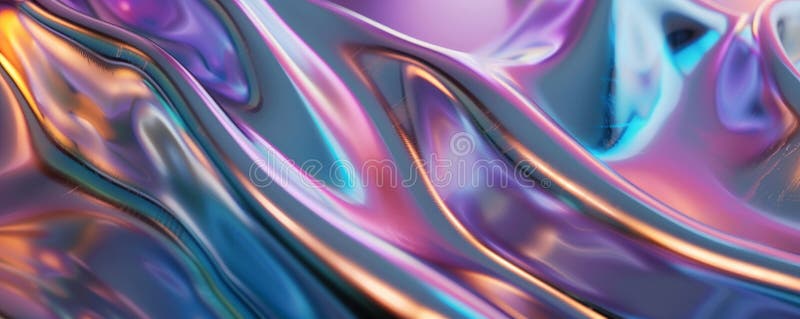 Abstract Iridescent Background Design, 3d Render, with a Sleek ...
