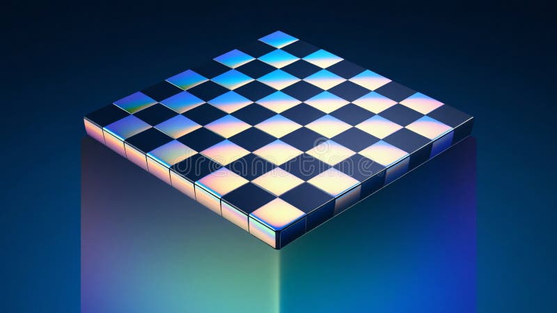 Abstract Iridescent Checkered Board, Elevated High Quality Image Stock ...