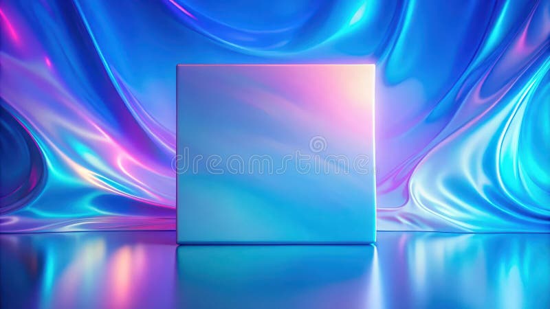 Abstract Iridescent Cube on a Flowing, Vibrant Backdrop. Generative AI ...