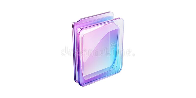 Abstract Iridescent 3d Folder Icon with Vibrant Gradient Isolated on ...