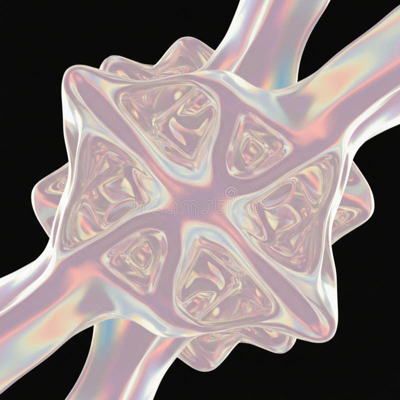 An Abstract, Iridescent 3D Shape with a Complex, Symmetrical Structure ...
