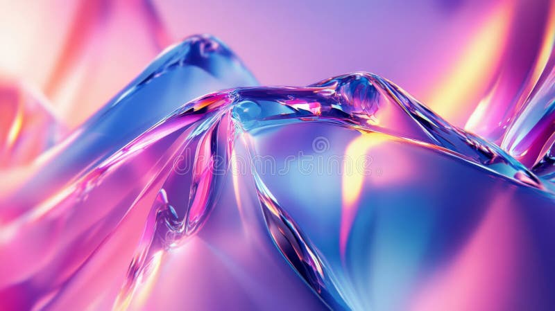 Abstract Iridescent Flowing Liquid Forms Create a Vibrant Visual Stock ...