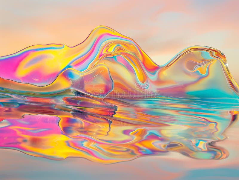 Abstract Iridescent Liquid Shapes Stock Image - Image of colorful ...