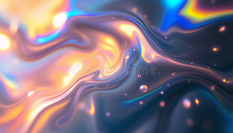 Abstract Iridescent Liquid Swirls, Vibrant Colors, Glowing Texture ...