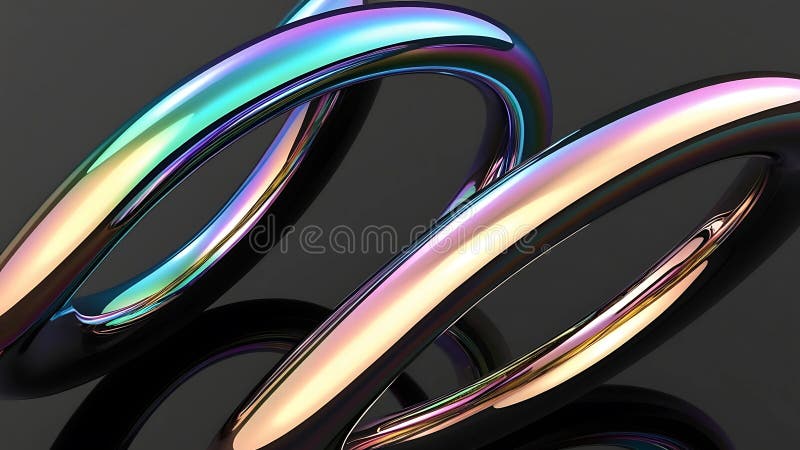 Abstract Iridescent Metallic Swirls Stock Illustration - Illustration of colorful, dark: 363809306