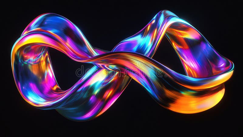 Abstract Iridescent Metallic Swirls Infinity Loop High Quality Image ...