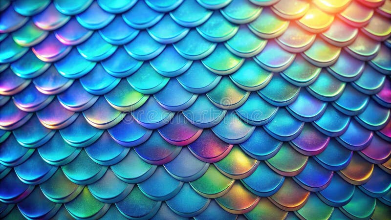 Abstract Iridescent Scale Pattern Background Featuring a Seamless ...
