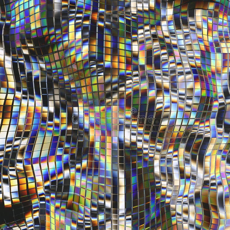 Abstract Iridescent Square-shaped Pattern with Reflective Textures ...