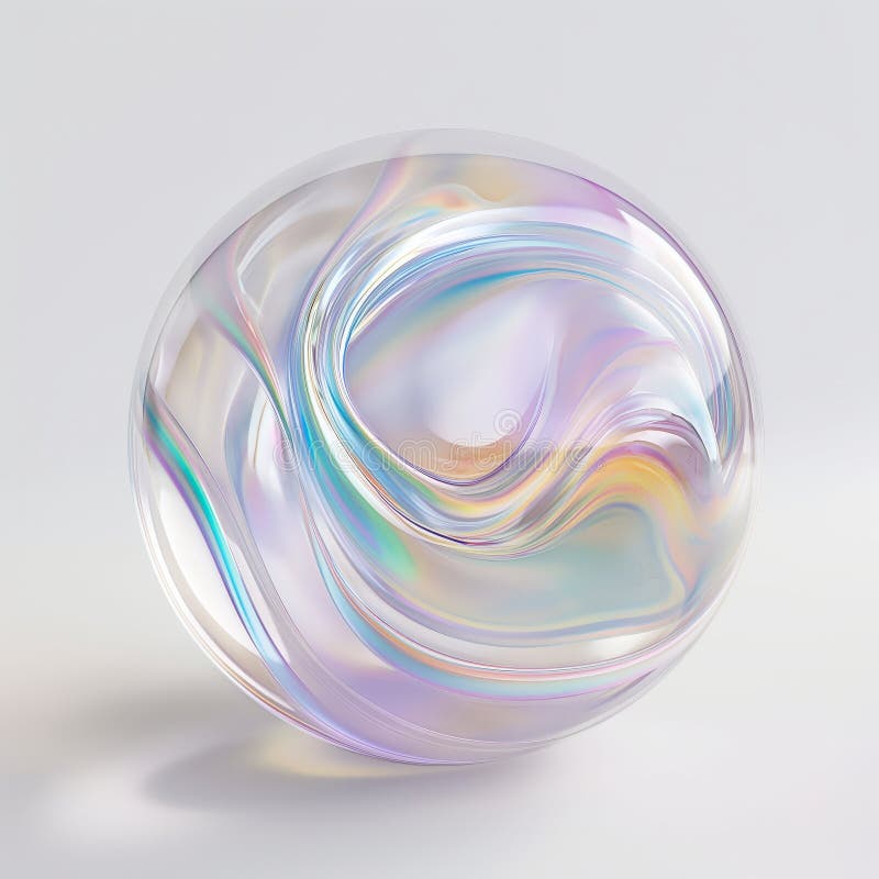 Abstract Iridescent Swirl Object Stock Image - Image of design ...
