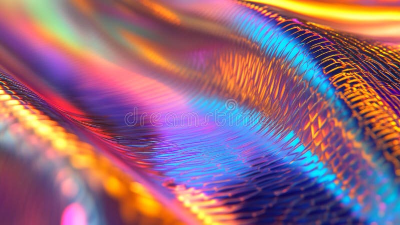 Abstract Iridescent Textured Surface Flowing Design Stock Illustration ...