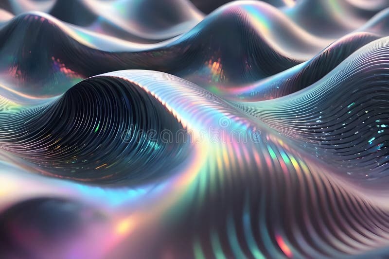 Abstract Iridescent Wave Texture Background Stock Illustration ...