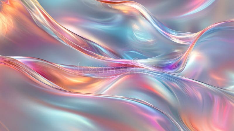 Abstract Iridescent Waves Background Texture Stock Illustration ...
