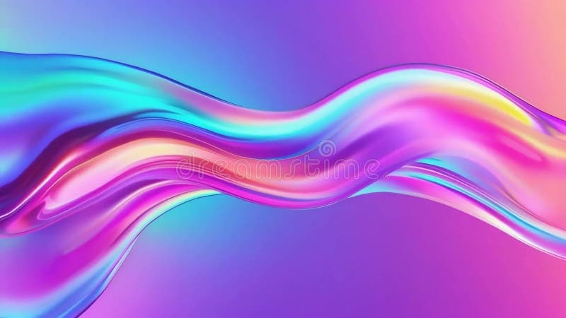 Abstract Iridescent Wavy Flow Stock Footage - Video of liquid, luxury ...