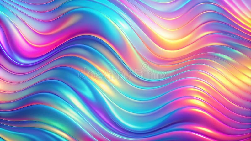 Abstract Iridescent Wavy Pattern Background Design with Vibrant Colors ...