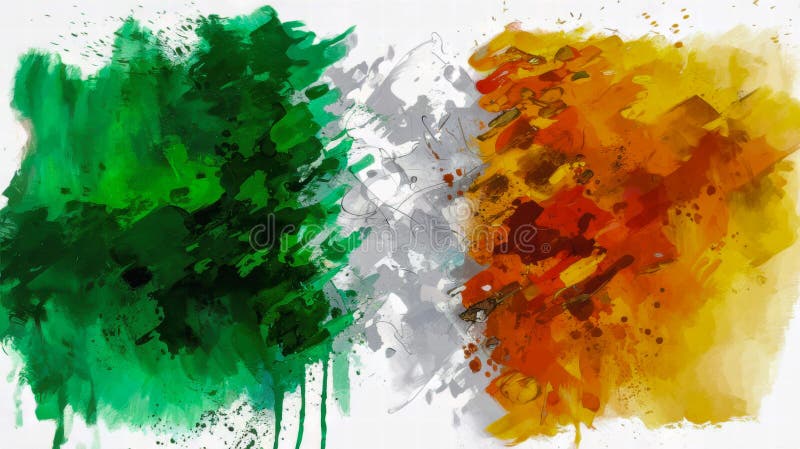 Abstract Irish Flag with Watercolor Effect with Copy-Space Stock Image ...