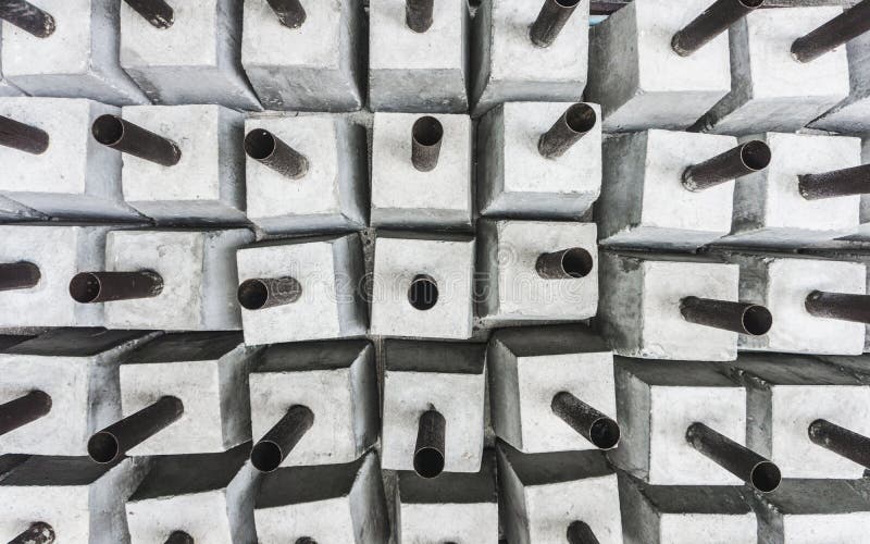 Abstract Iron Post in Concrete Base Background Stock Image - Image of ...