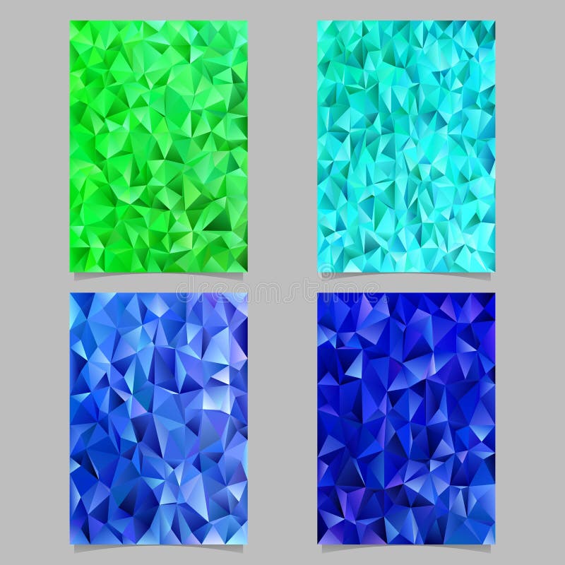 Abstract Irregular Triangle Mosaic Page Template Set - Vector ...