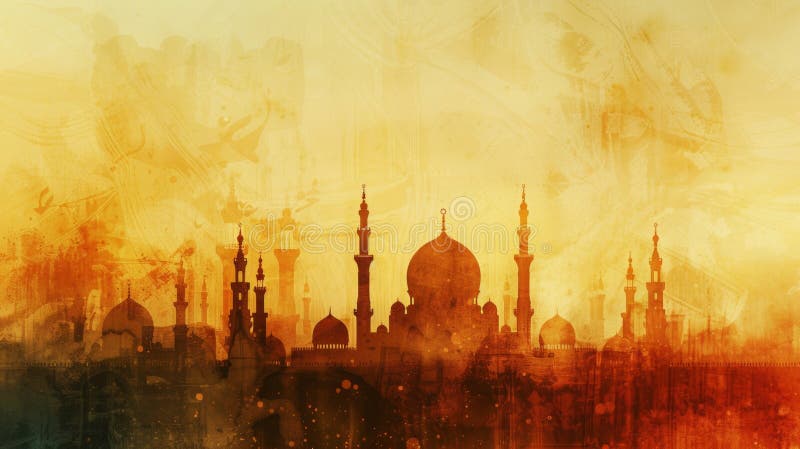 Abstract Islamic Background with a Dynamic Blend of Traditional Mosque ...