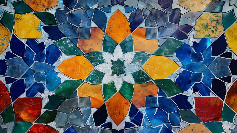 Abstract Islamic Tile Pattern in Vibrant Colors and Symmetrical ...