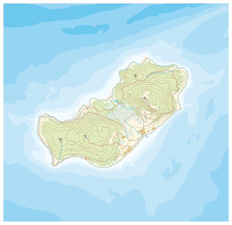 Abstract Island Map Pattern with Topographic Heights and Deep Lines ...