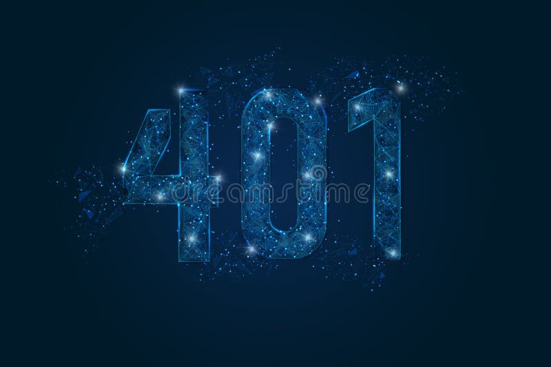 Abstract Isolated Blue Image of 401 Error, Unauthorized Access Concept ...