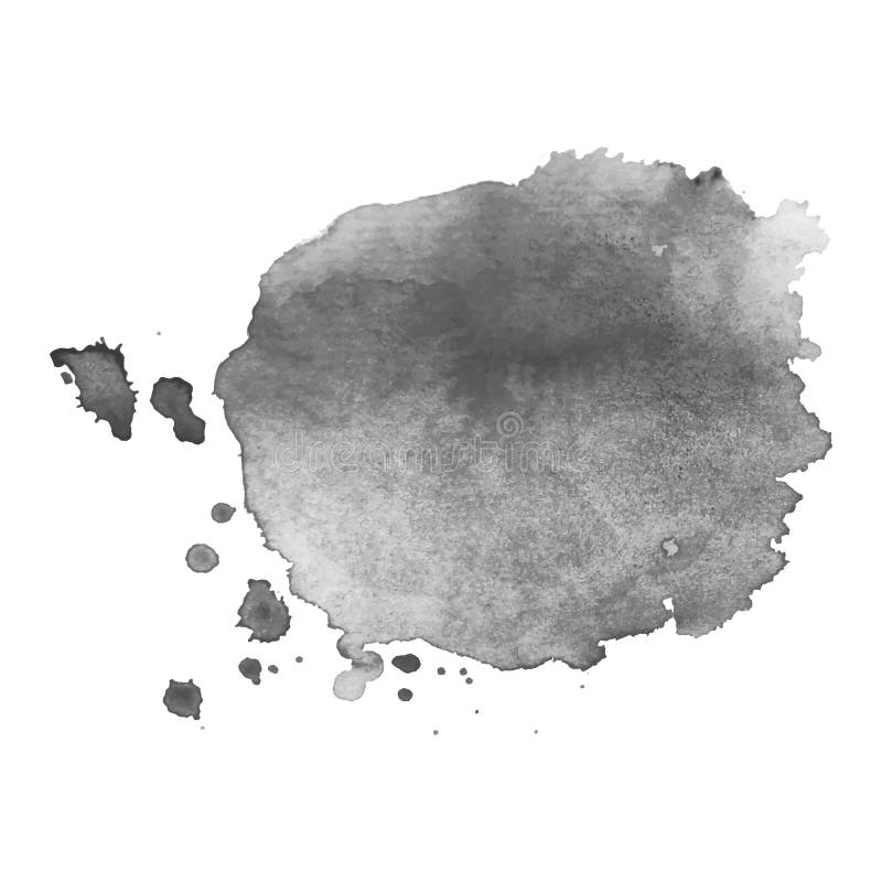 Abstract Isolated Gray Vector Watercolor Splash. Grunge Element for ...