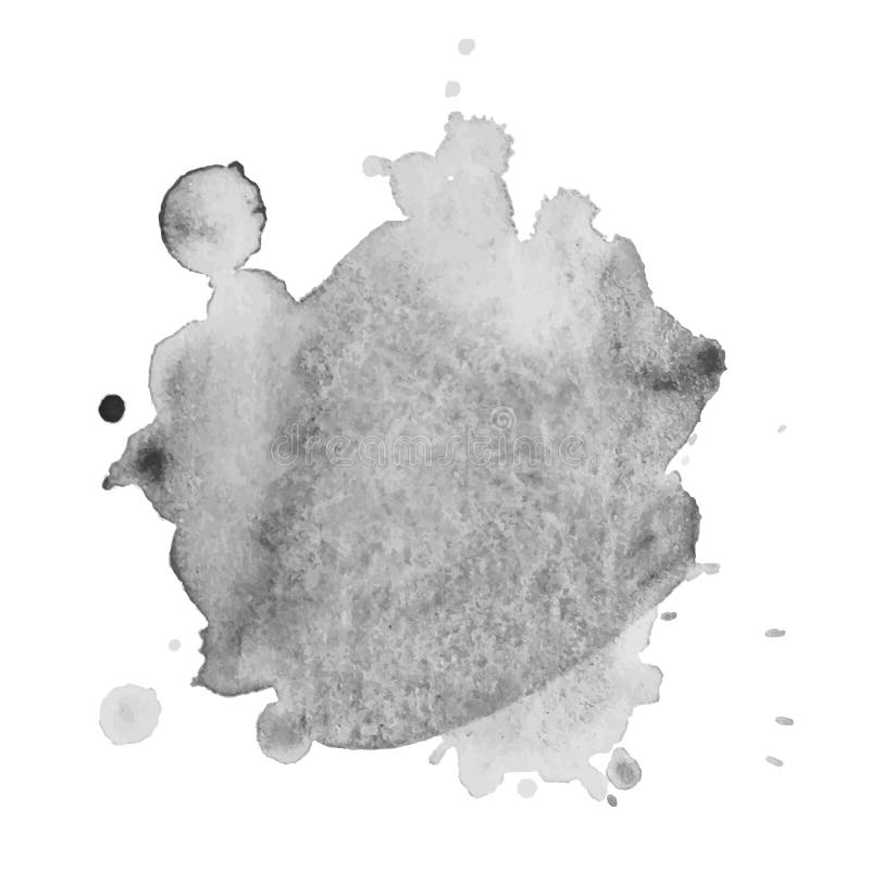 Abstract Isolated Gray Vector Watercolor Splash. Grunge Element For ...