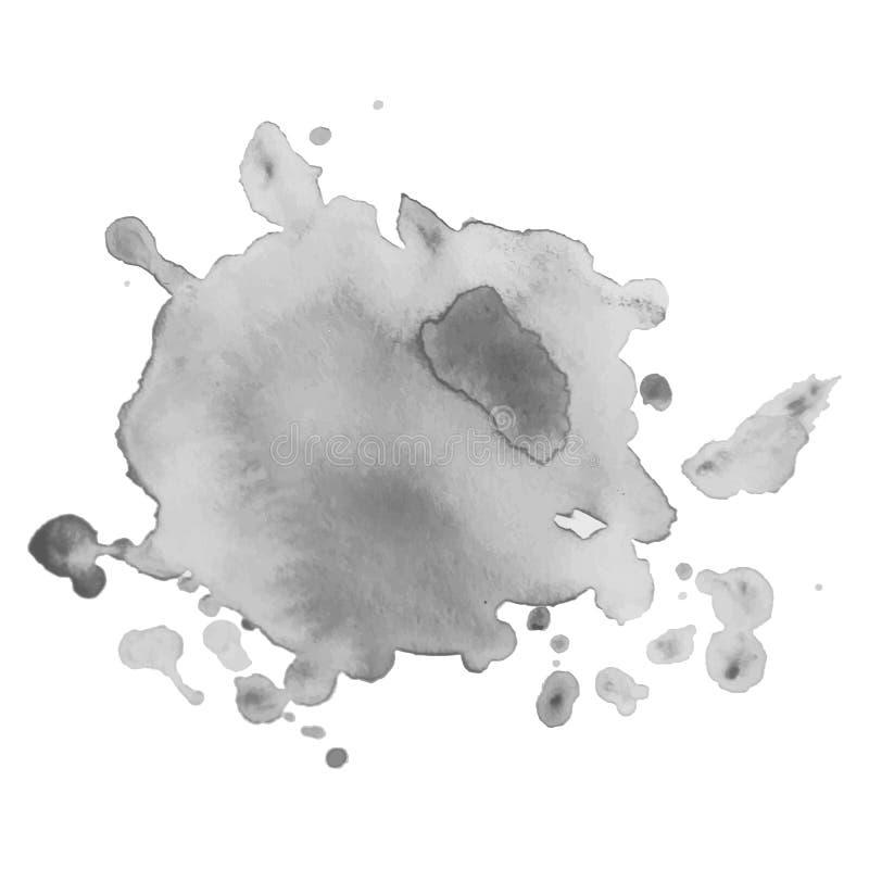 Abstract Isolated Gray Vector Watercolor Splash. Grunge Element for ...