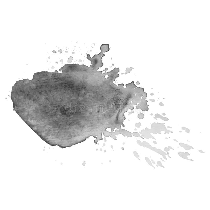 Abstract Isolated Gray Vector Watercolor Splash. Grunge Element for ...