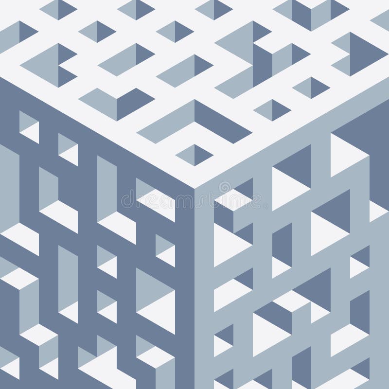 Abstract Isometric Background of Geometric Shapes. Three-dimensional ...