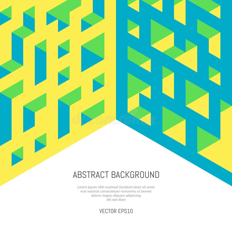 Abstract Isometric Background of Geometric Shapes. Three-dimensional ...