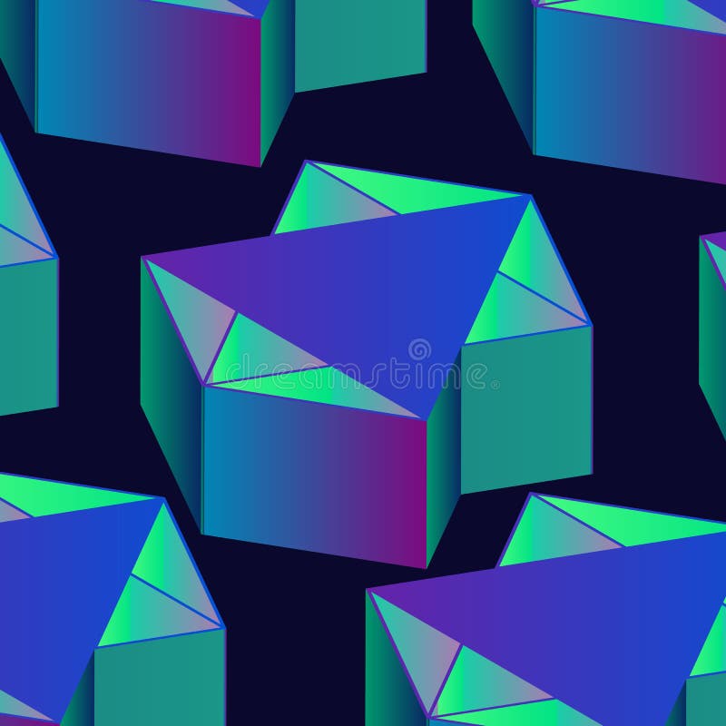 Abstract Isometric Background with Triangle and Hexagon Stock Vector ...