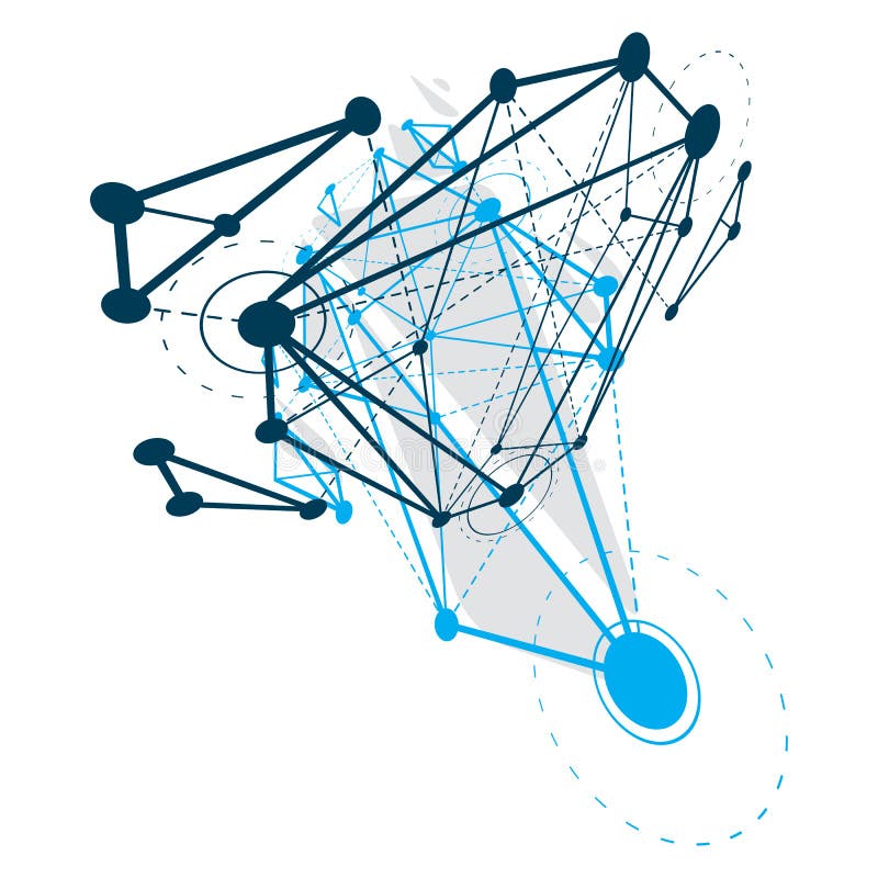 Abstract Isometric Construction, Low Poly Vector Backdrop. Technology ...