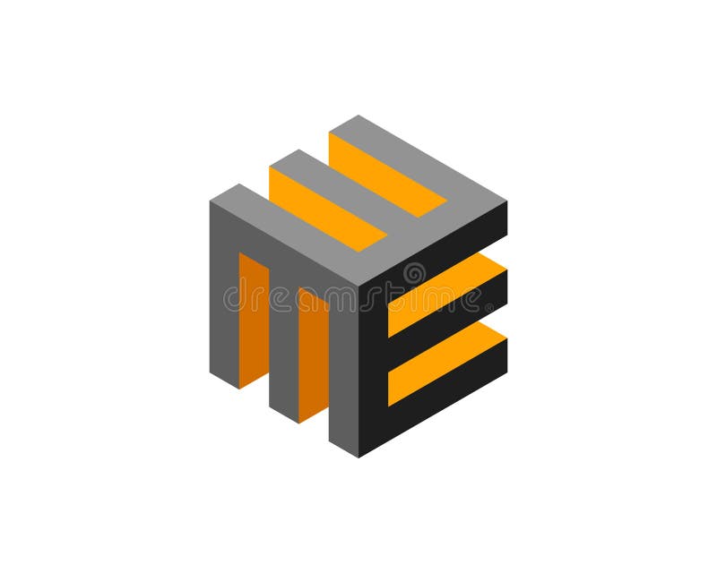 Abstract Isometric Cube Design, Featuring Gray and Orange Hues. Ideal ...